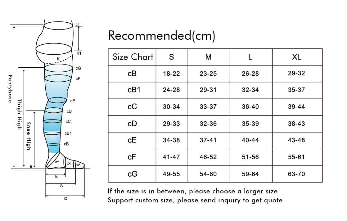 Thigh High Footless Capri Compression Hose-Compports